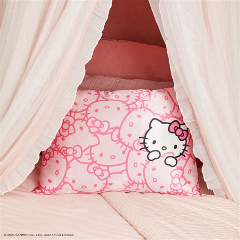 Kitsch X Hello Kitty Satin Pillowcase In Pink Hello Kitty Faces Kitsch