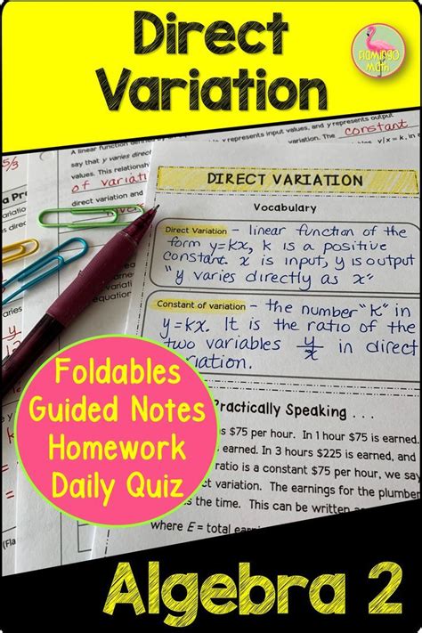 Direct Variation Algebra 2 Unit 2 Direct Variation We Are