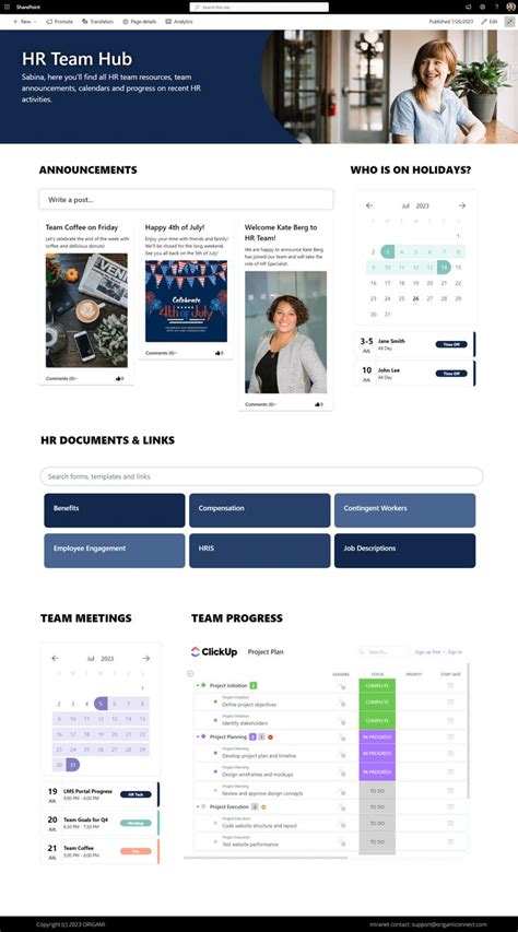 15 Modern Sharepoint Intranet Site Examples For 2023 — Origami