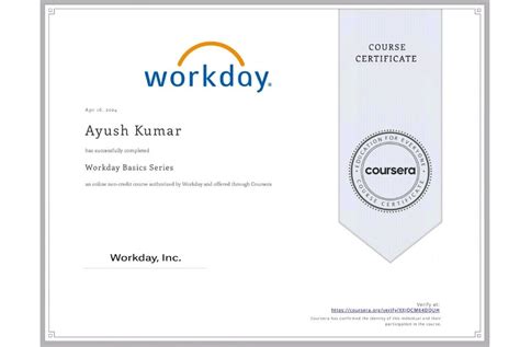 Completed Workday Certificate Course On Workday Basics Ayush K Posted On The Topic Linkedin