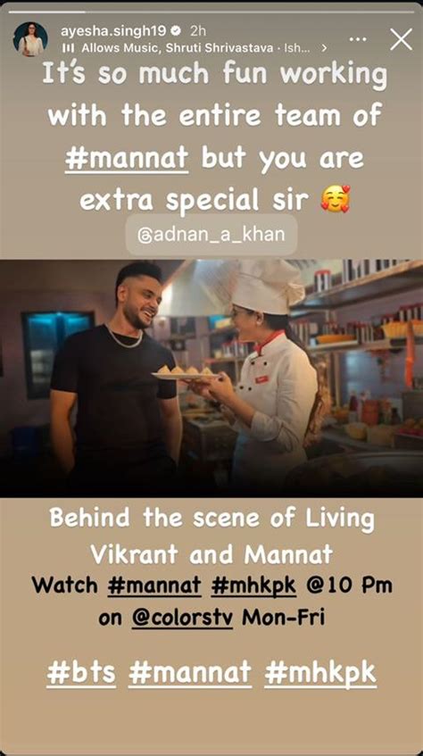 Mannats Ayesha Singh Pens Sweet Message For Costar Adnan Khan Says