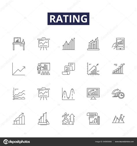Rating Line Vector Icons Signs Evaluating Scoring Grading Judging