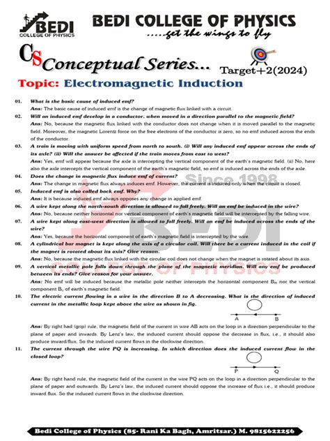 Emi Conceptual Bank Pdf Electromagnetic Induction Inductance