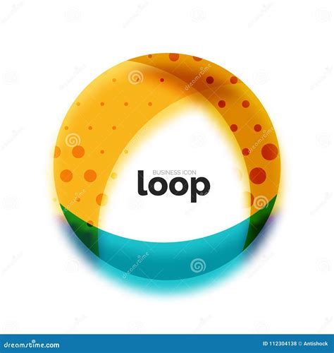 Loop Circle Business Icon Created With Glass Transparent Color Shapes Stock Vector