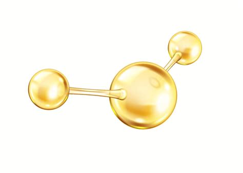 Rotating Golden Collagen Molecule Realistic Illustration Chemical Structure From Spheres For