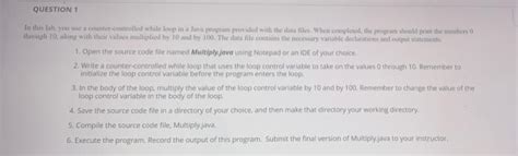 Solved Question 1 In This As You Counter Controlled While