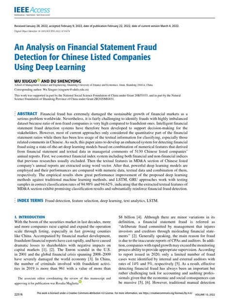 An Analysis On Financial Statement Fraud Detection For Chinese Listed Companies Using Deep