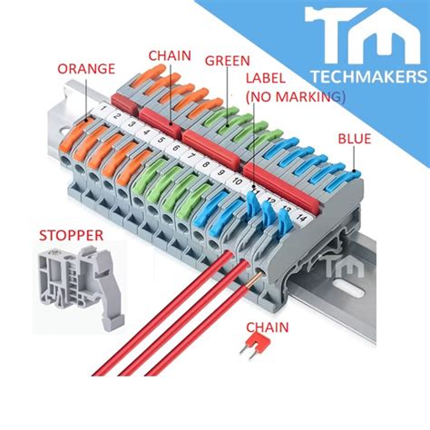 UK2 5B DIN Rail 2 5mm Wire Easy Clamp Rail Voltage Cable Terminal Block Quick Connector