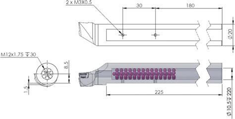 Modifications Made At The Boring Bar For Particle Damper Use With Download Scientific Diagram