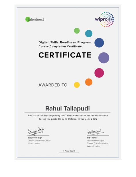 Rahul Tallapudi On Linkedin Wipro