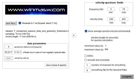 Esempi Di Dispersione Da Dati Passivi Con Array Lineari In WinMASW Academy Prossimi Webinars