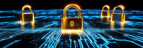 Global Network Security Illuminated Locks Cybersecurity Digital Protection Data Safety Network