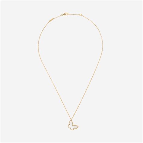 W 반 클리프 And 아펠 스위트 알함브라 버터플라이 펜던트 옐로우 골드 마더 오브 펄 Van Cleef And Arpels Kream