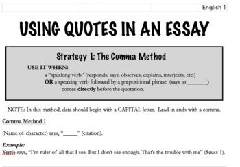 Quotation Essay