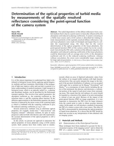 Determination Of The Optical Properties Of Turbid Media By Ilm