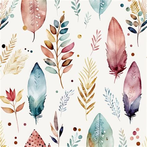 Premium Photo Watercolor Boho Pattern Design