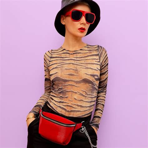 Premium Photo Stylish Alternative Girl Fashion Look Hat Clutch