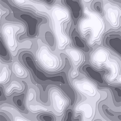 Topographic Map Seamless Pattern Background With Wavy Lines Stock