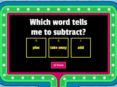 Language Of Subtraction Gameshow Quiz