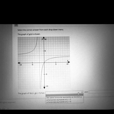 Solved Select The Correct Answer From Each Drop Down Menu The Graph
