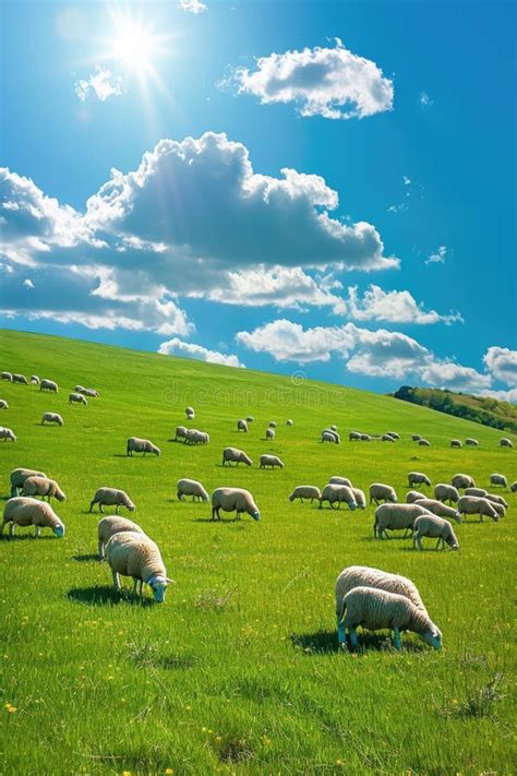 Sheep Graze In The Field Stock Illustration Illustration Of Farm 316887160