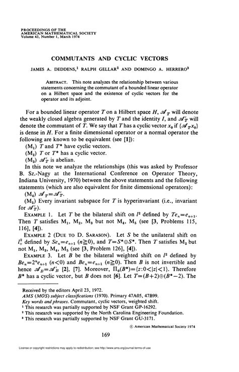 Pdf Commutants And Cyclic Vectors