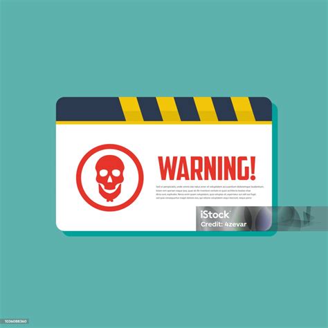 Flat Rectangle Warning Sign Stock Illustration Download Image Now Advice Barricade
