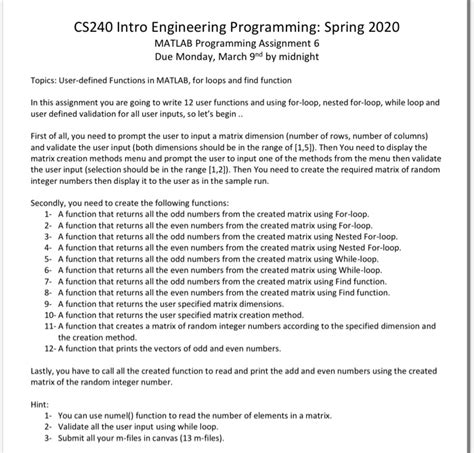 cs240 intro engineering programming spring 2020