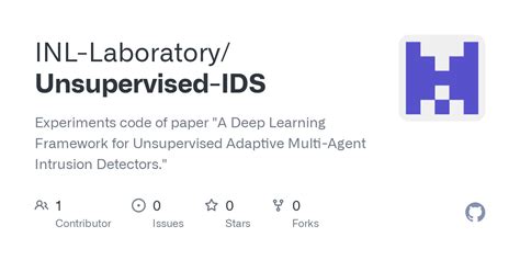 Github Inl Laboratoryunsupervised Ids Experiments Code Of Paper A