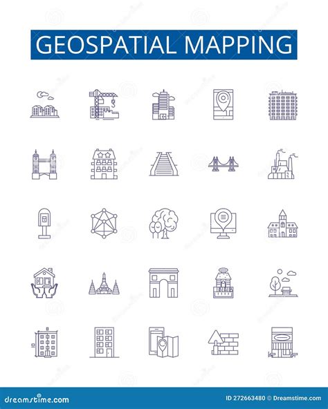 Mapping Out Line Icons Collection Navigation Charting Diagramming