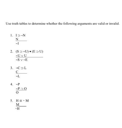 Solved Use Truth Tables To Determine Whether The Following