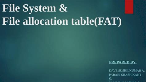 PPTX File System And File Allocation Tables DOKUMEN TIPS