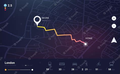 Premium Vector Gps Track City Map Application With Navigation Ui Tracking Path And Route From