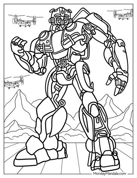 Transformers Coloring Pages Bumblebee Face Transformer [2025]