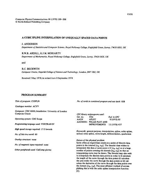 Pdf A Cubic Spline Interpolation Of Unequally Spaced Data Points Dokumentips