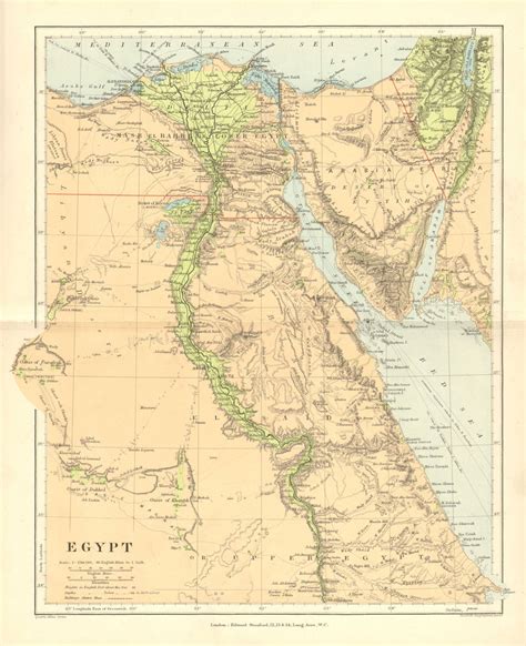 Egypt The Nile Valley And Delta South To Assuan Stanford 1906 Old