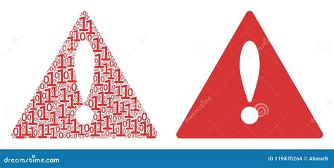 Warning Composition Of Binary Digits Stock Vector Illustration Of