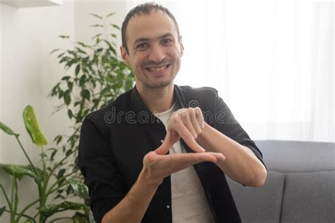 Adult Learning Sign Language For Deaf Disabled Stock Image Image Of Help Cheer 279782223