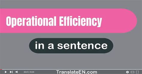 Operational Efficiency In A Sentence
