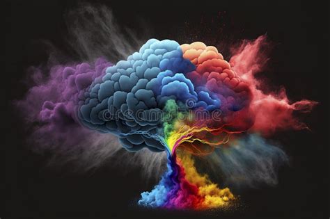 Concept Art Of A Human Brain Exploding With Knowledge And Creativity