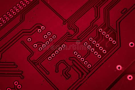 Red Printed Circuit Board With Gold Plating Stock Image Image Of Electronic Electrical 279052311