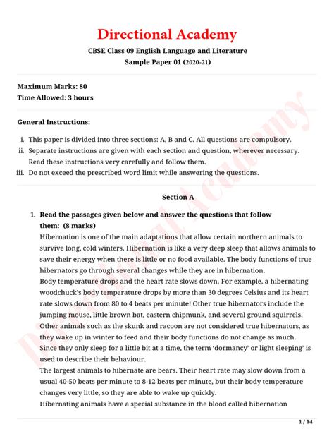 2021 English Solved Sample Paper Set 1 Pdf Indian Black Money