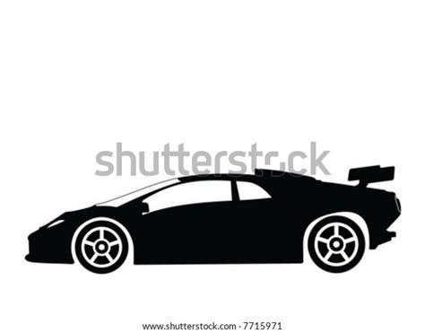 Silhouette Sport Car Vector Illustration Stock Vector Royalty Free
