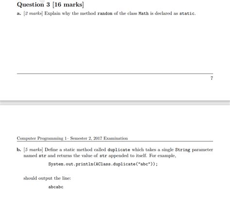 Solved Question 3 16 Marks A 2 Marks Explain Why The