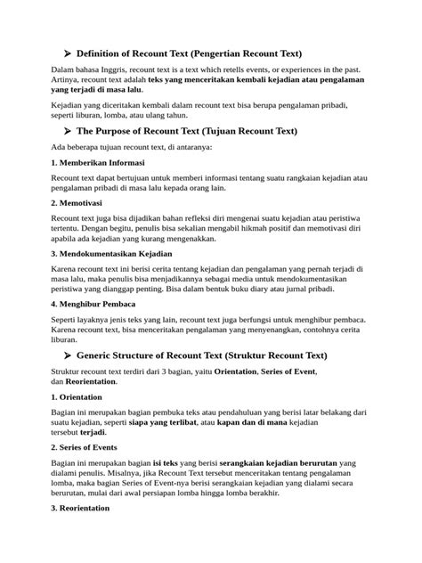Definition Of Recount Text Pdf