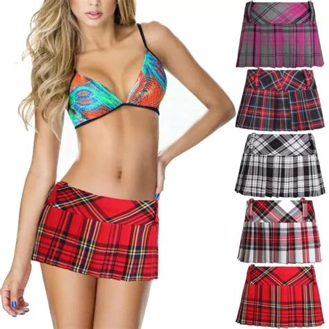 Womens Ladies 9and Mini Skater Skirt Kilt Tartan Pleated Micro Shorts