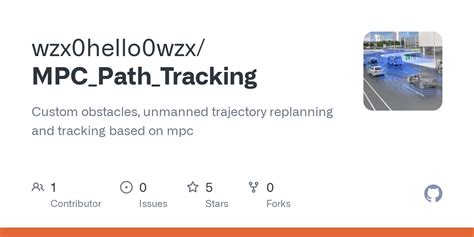 github wzx0hello0wzx mpc path tracking custom obstacles unmanned trajectory replanning and