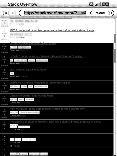 The Stack Overflow Mobile Version Is Very Ugly On A Kindle3 Meta