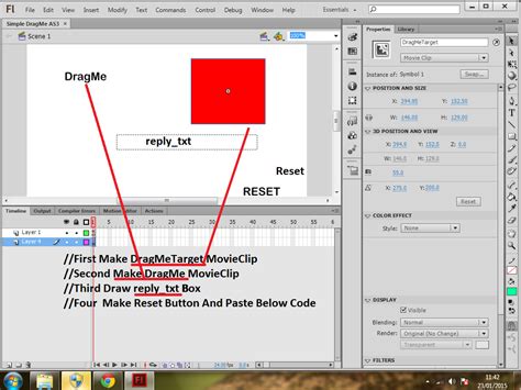 Drag Drop With Reset Button In As2 As3 Flash College