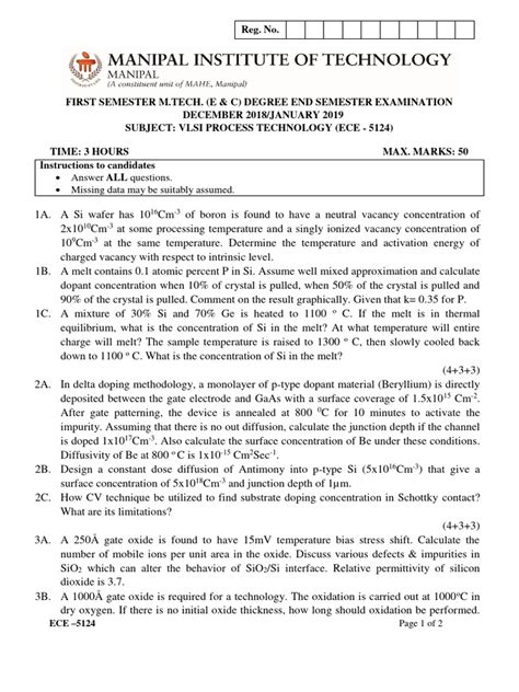 Vlsi Process Technology Ece 5124 Download Free Pdf Wafer
